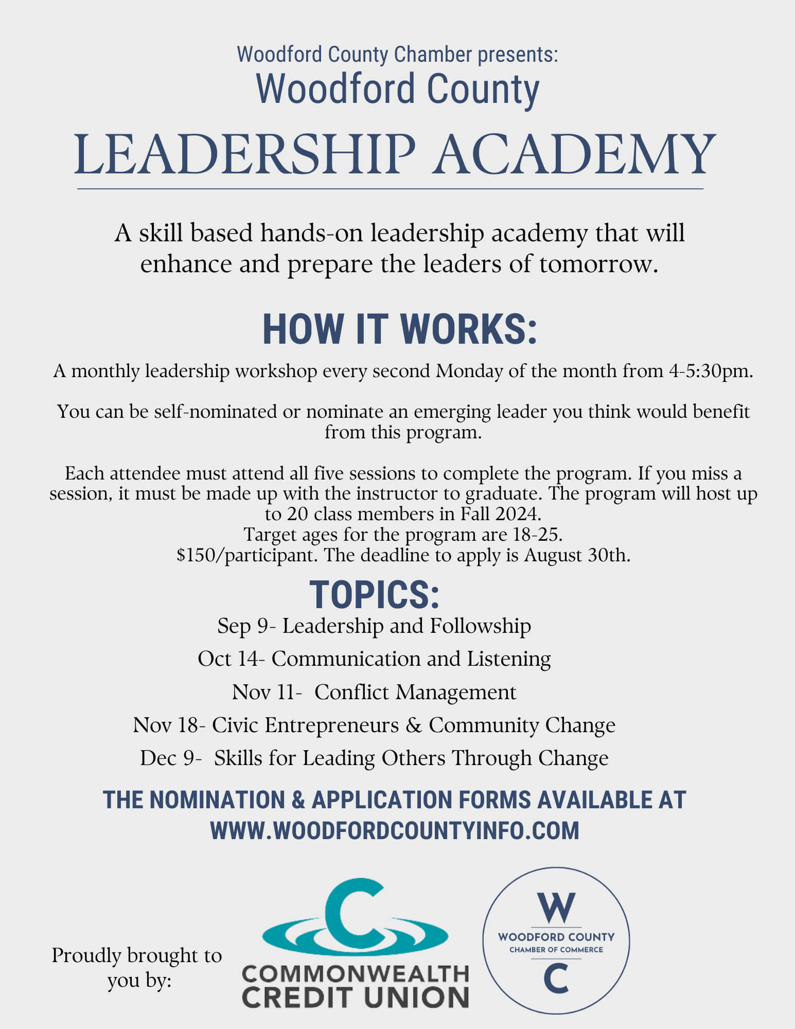 LEADERSHIP ACADEMY - Woodford County Chamber of Commerce
